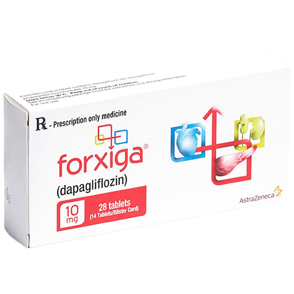 Forxiga Dapagliflozin 10mg hộp 2 vỉ x 14 viên nén AstraZeneca