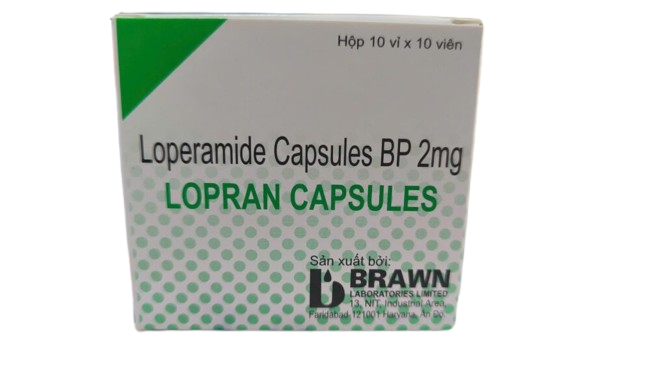 Lopran Loperamide 2mg hộp 10 vỉ x 10 viên Brawn Ấn Độ